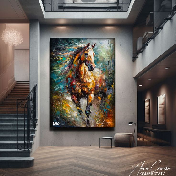 Jual Lukisan Kuda Aesthetic Color Teksture Modern art | Shopee Indonesia