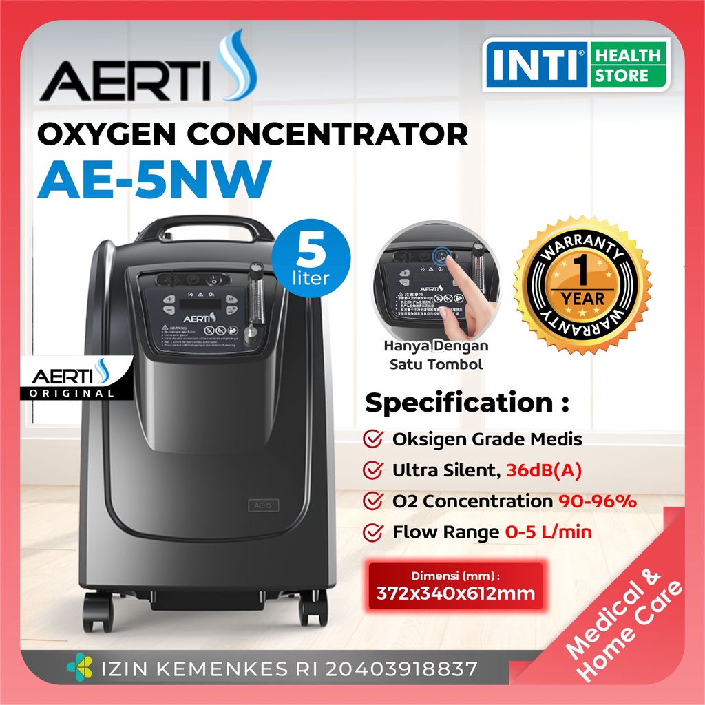 Jual AERTI | Oxygen Concentrator AE-5NW | Konsentrator Oksigen Elektrik ...