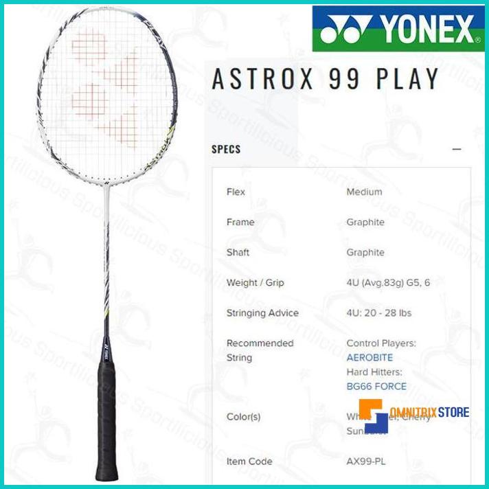 Jual Raket Bulutangkis Yonex Astrox 99 Play White Tiger Original - [OMX ...