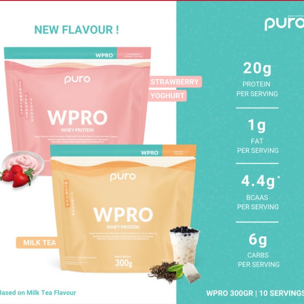 Jual Puro Wpro Whey Protein Concentrate Susu Protein 300Gr | Shopee ...