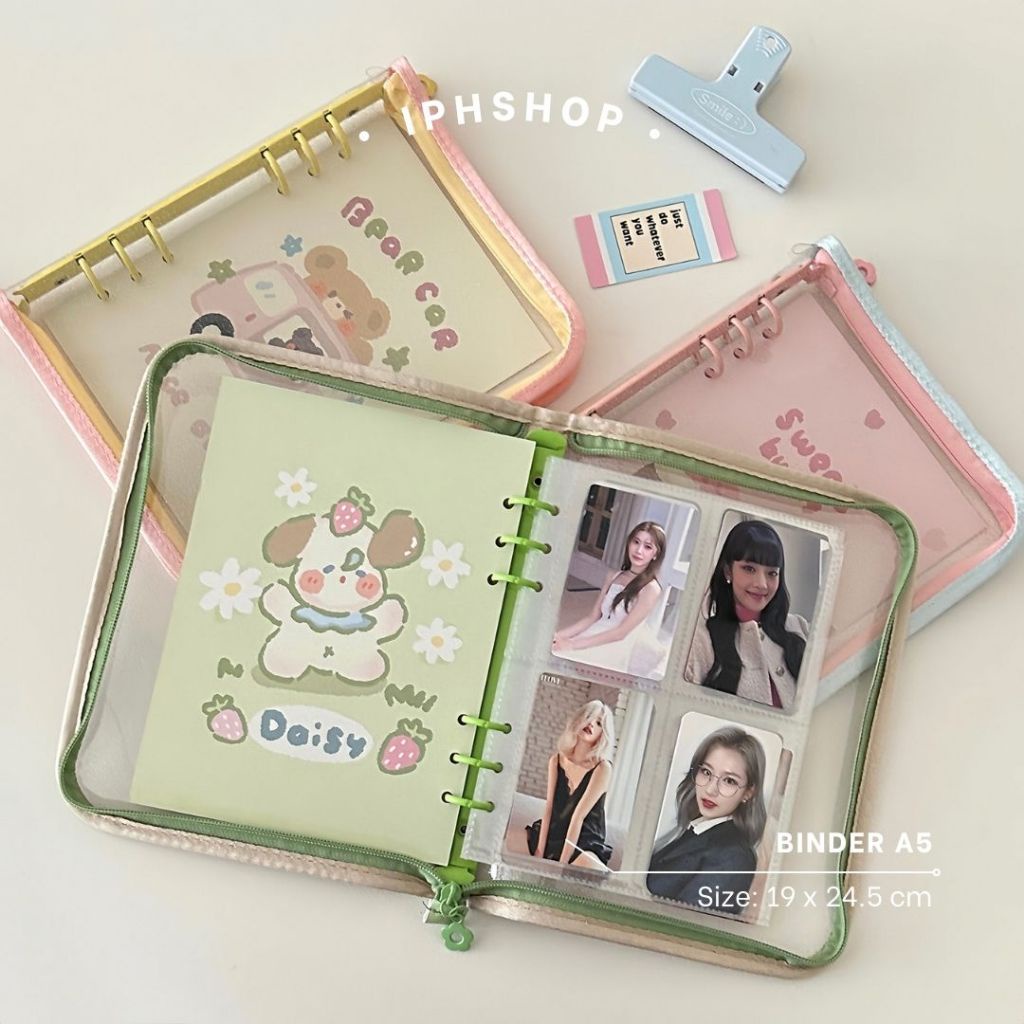 Jual Binder A5 Zipper Photocard Binder 6 Ring / Aesthetic Binder Album ...