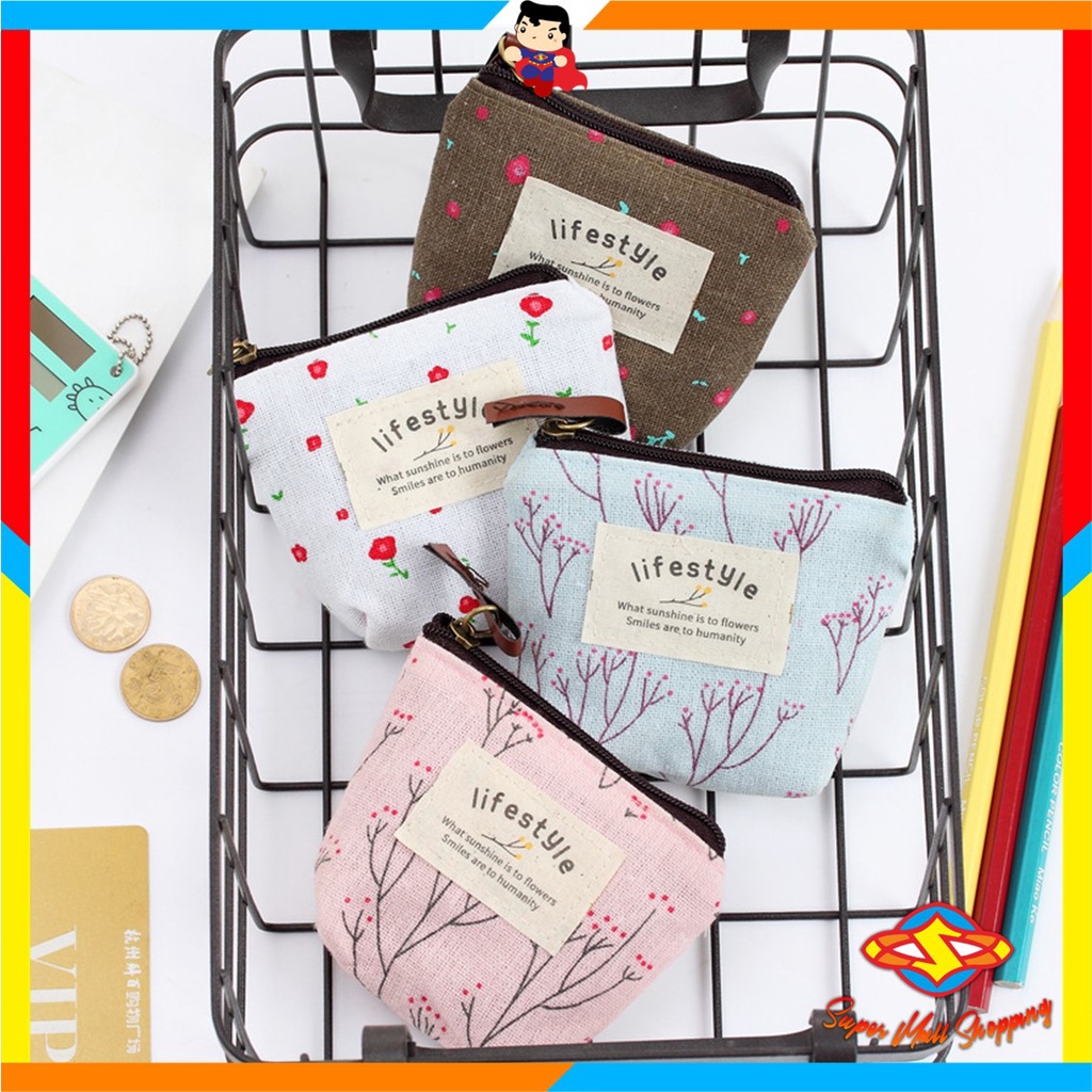 Jual SMS Pouch Dompet Koin Resleting Live Style Kanvas Dompet Serbaguna ...