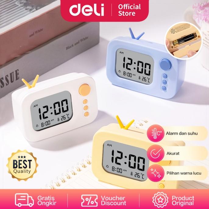 Jual Deli Jam Weker Digital / Smart Alarm Clock Dengan Suhu dan Timer ...