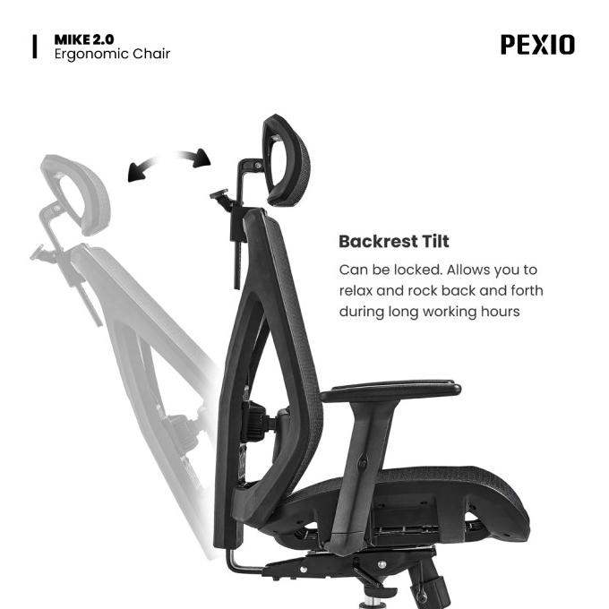 Jual Pexio Mike 2.0 Kursi Kantor Ergonomis Hitam | Shopee Indonesia
