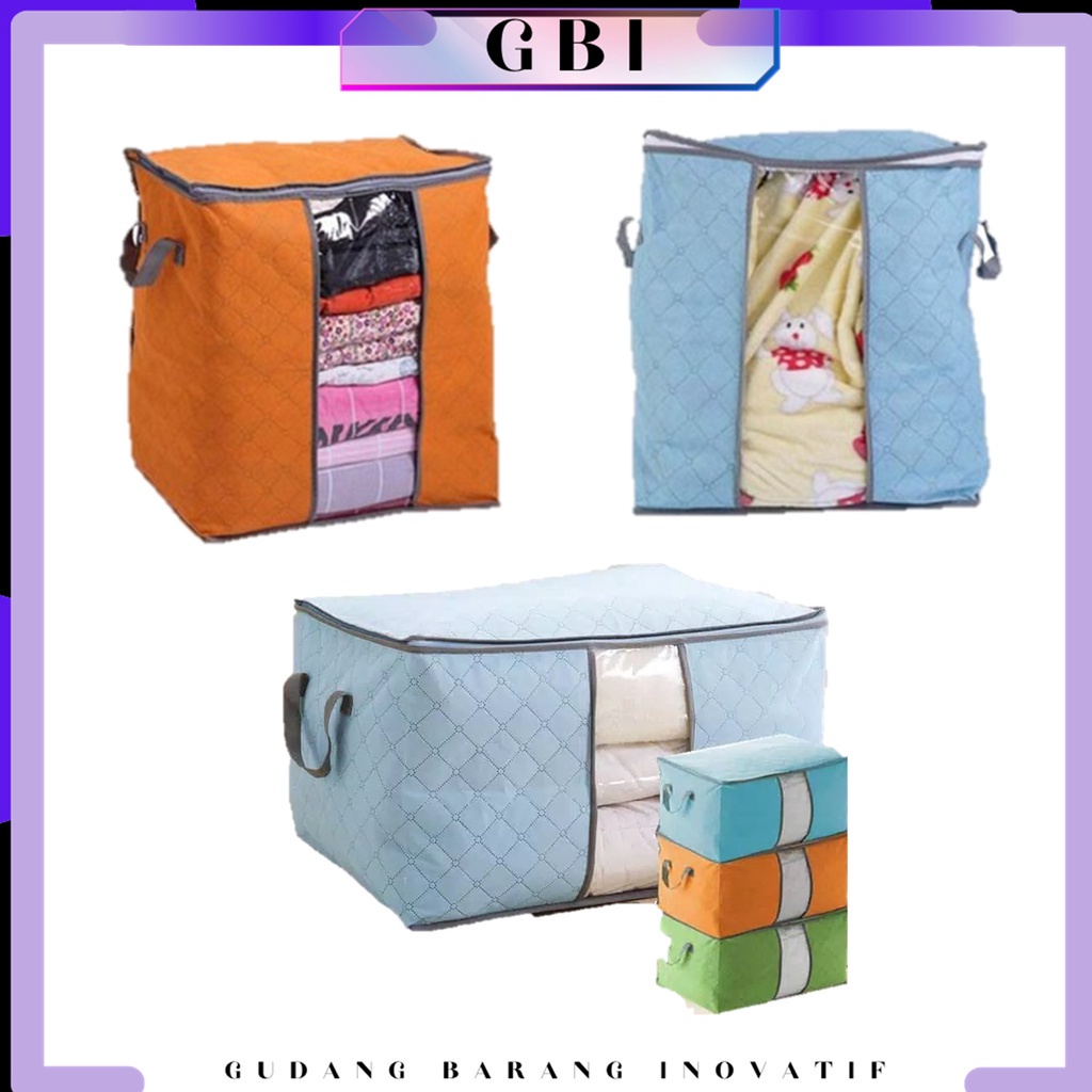 Jual GBI Tempat Penyimpanan Bed Cover Bamboo Storage Box Organizer Bag ...