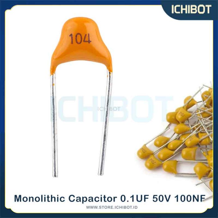 Jual Monolithic Capacitor 104 0.1UF 50V 100NF Kapasitor Multilayer Ceramic | Shopee Indonesia