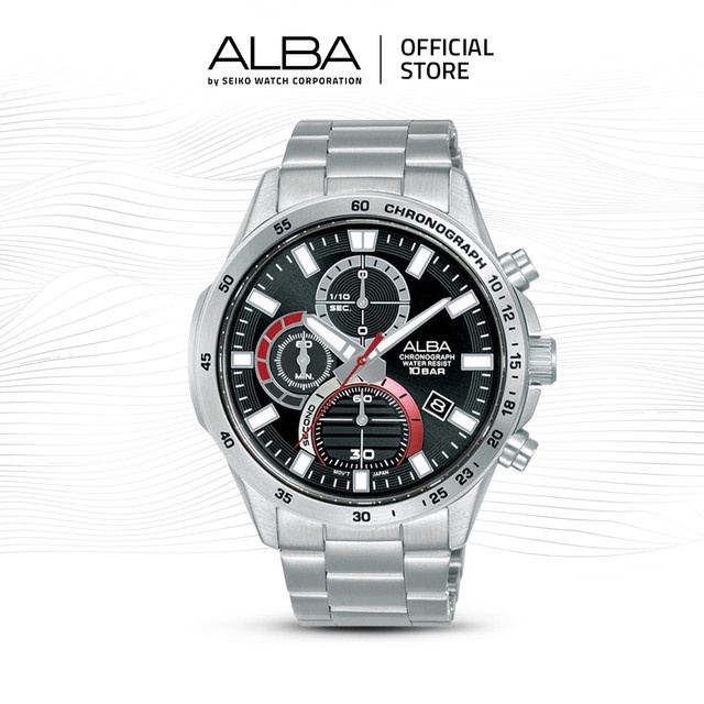 Jual Alba Active Jam Tangan Chronograph AM3969 / AM3969X1 Quartz Black ...
