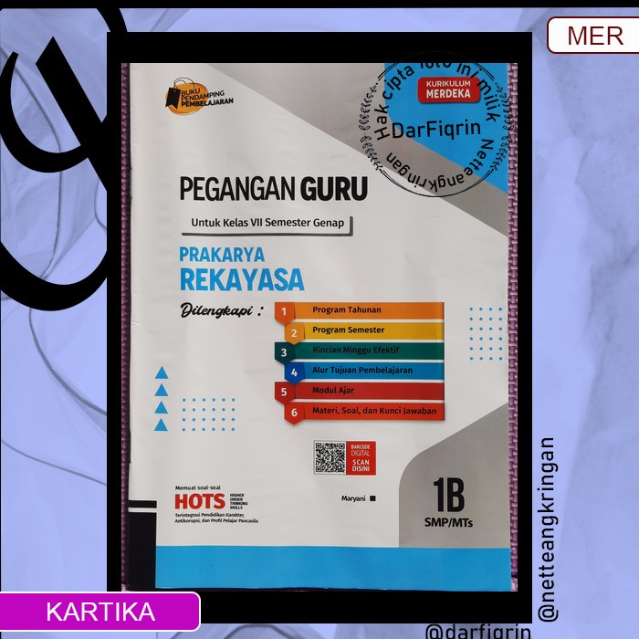 Jual Pegangan Guru Prakarya: Rekayasa Kelas 7 Semester 2-SMP/MTs KURMER Kurikulum Merdeka ...