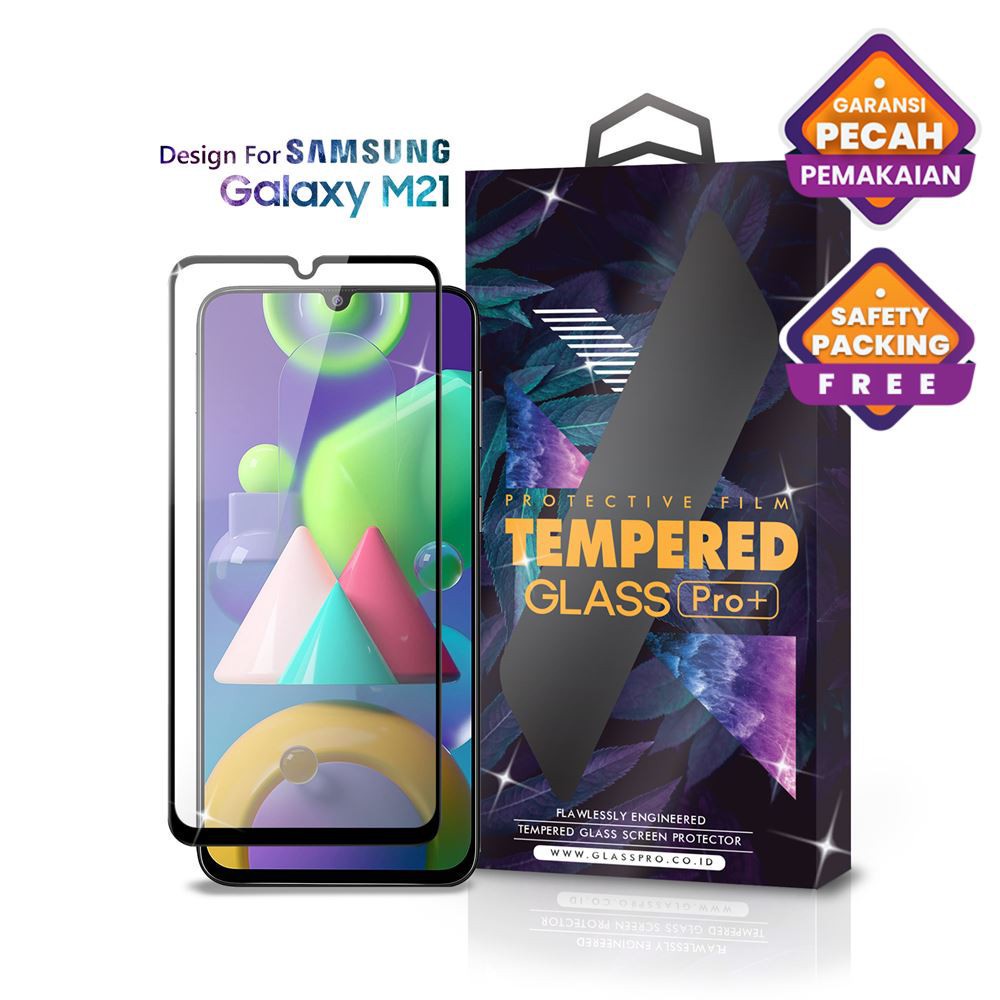 Jual Glass Pro Tempered Glass SAMSUNG Galaxy M21 Full Cover - Premium | Shopee Indonesia