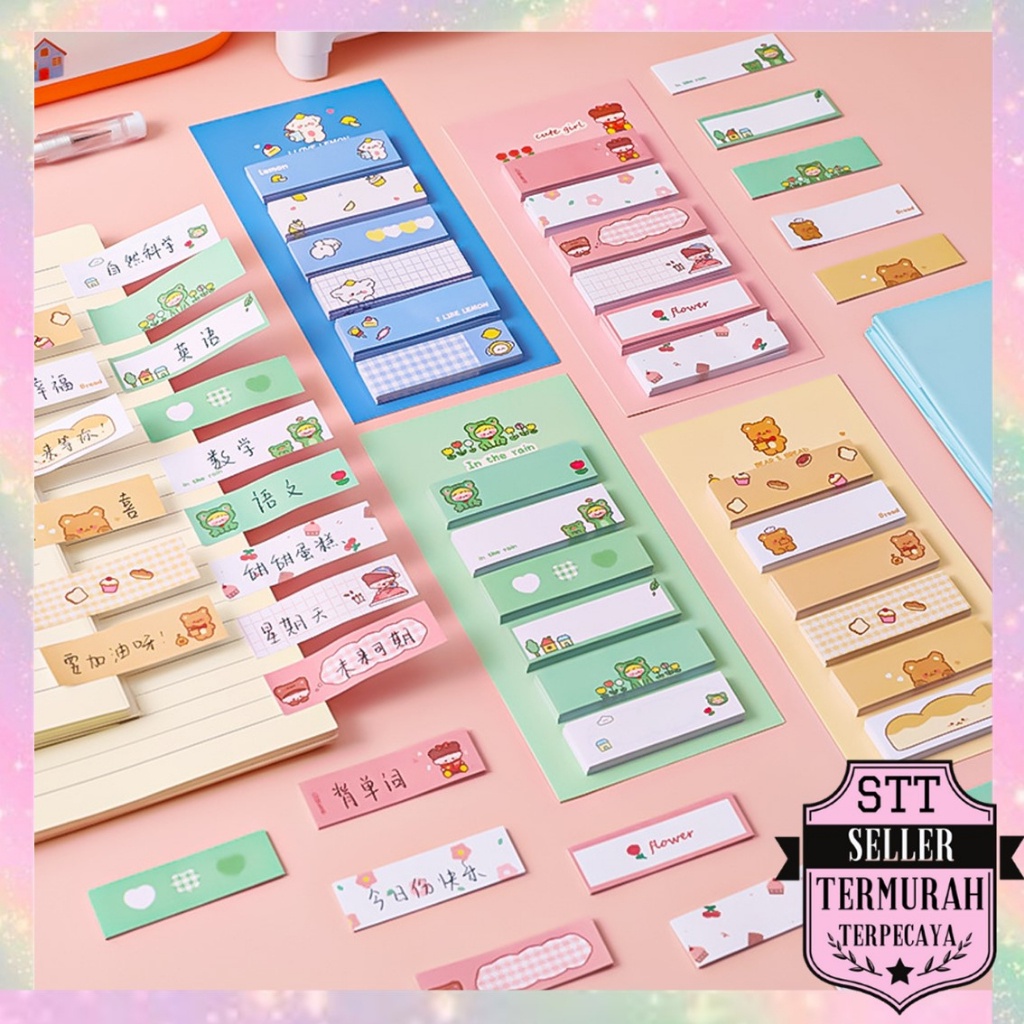 Jual STT Sticky Notes Lucu 6IN1 Tempelan Kertas Catatan 120 Lembar ...