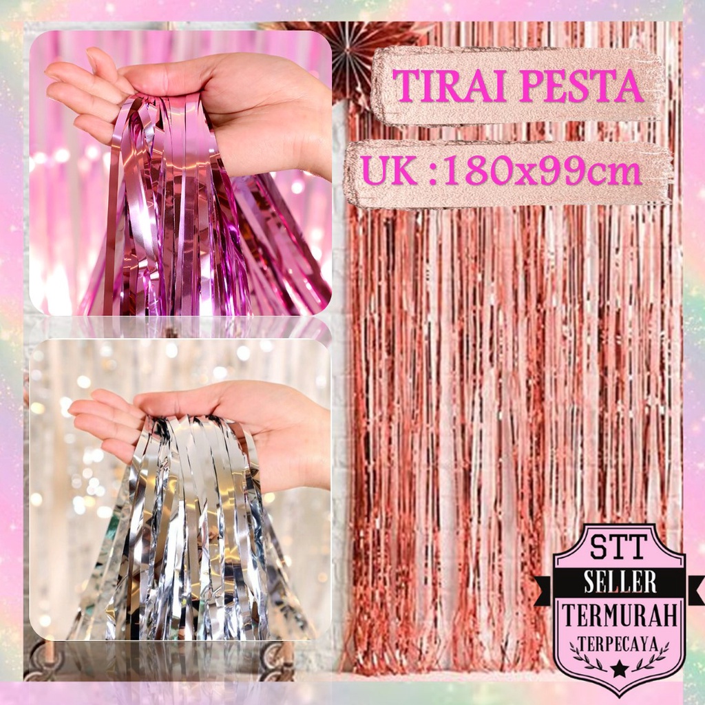 Jual STT Tirai Pesta Ulang Tahun Tirai Rumbai Keriting Gelombang ...