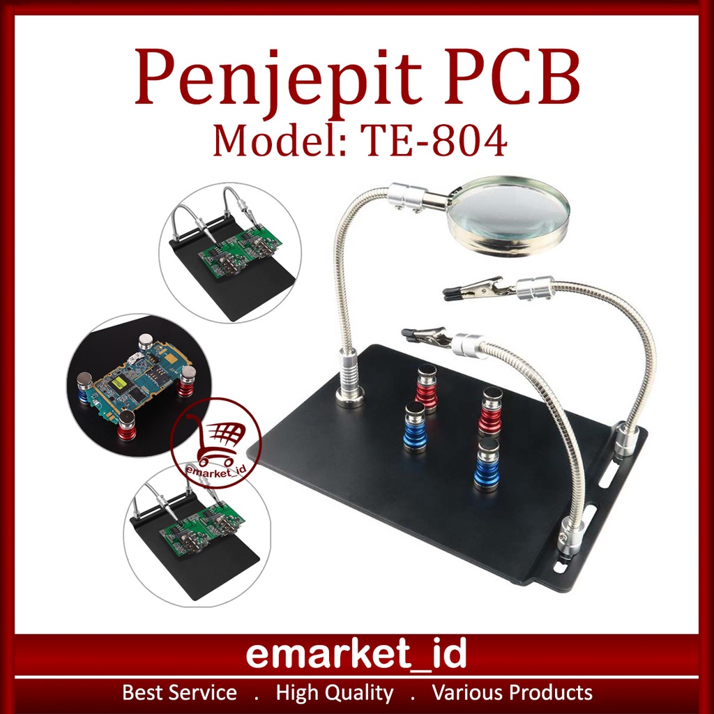 Jual Penjepit PCB TE-804 Kaca Pembesar / Dudukan Pegangan Solder Stand ...
