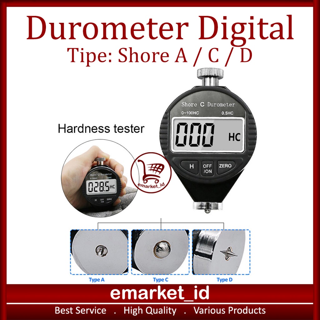 Jual Durometer Digital Shore A C D / Hardness Tester / Alat Ukur ...
