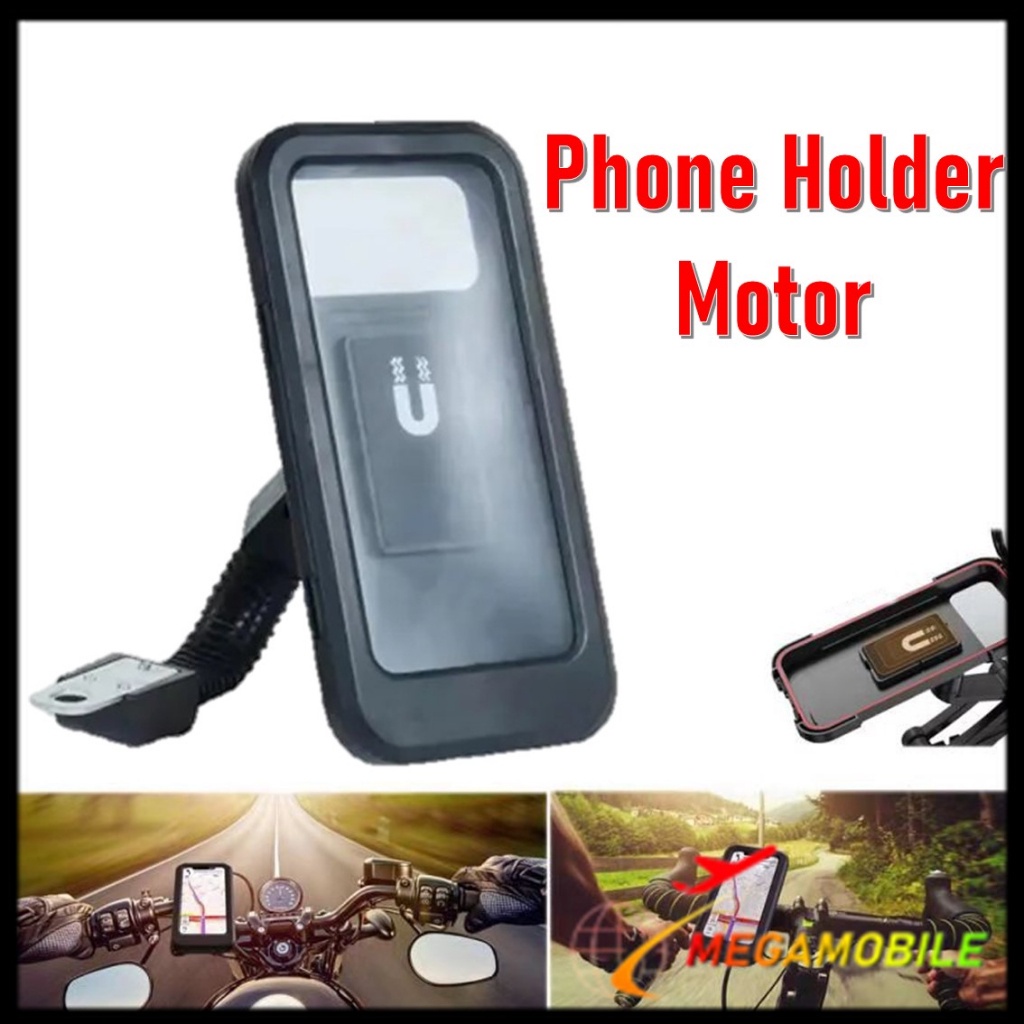 Jual MM - Phone Holder Hp Spion Motor Waterproof M3B Tempat Handphone Sepeda Motor Holder Spion ...