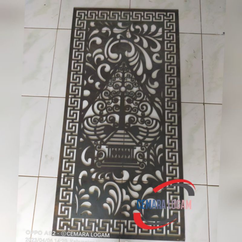 Jual plasma cutting plat besi 120x60cm 1,5mm pagar besi putar dorong ...