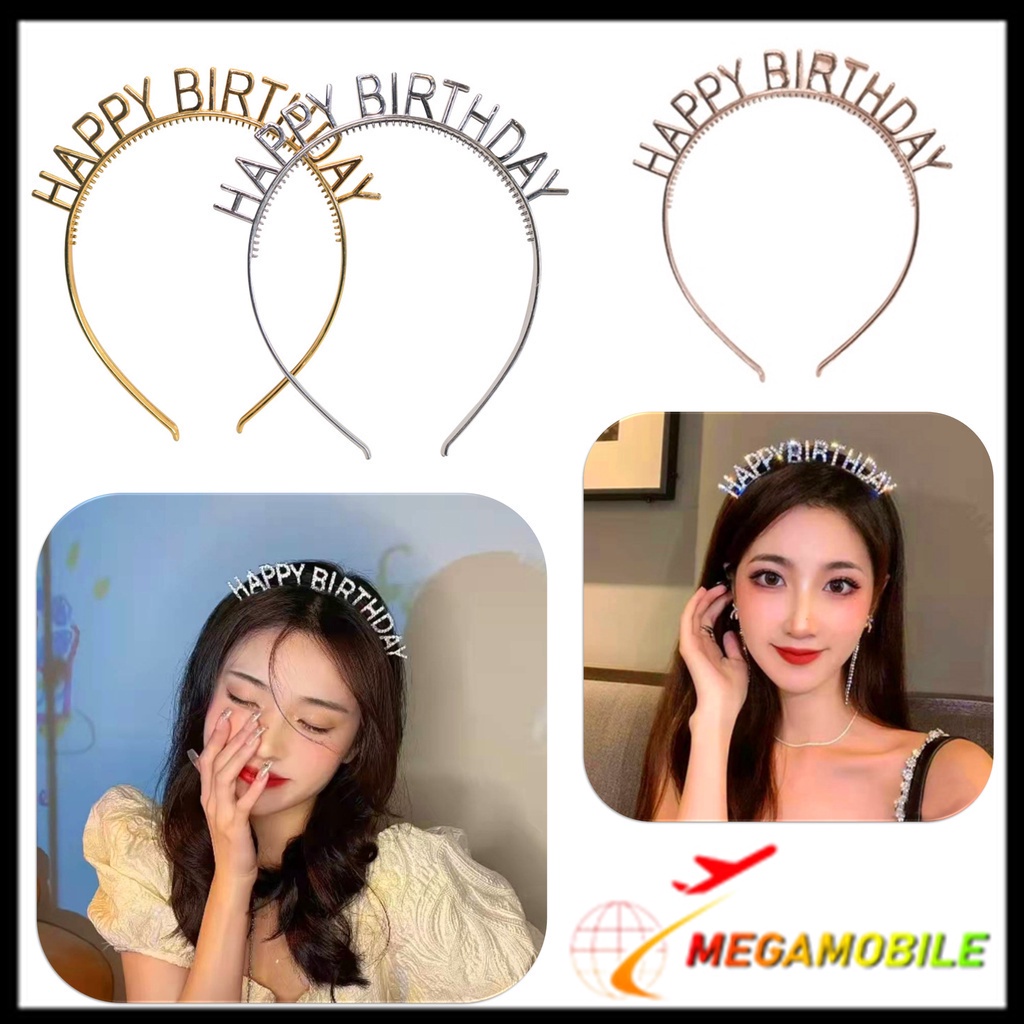 Jual MM - Bando Desain Happy Birthday Anti Slip Gaya Korea HeadBand ...