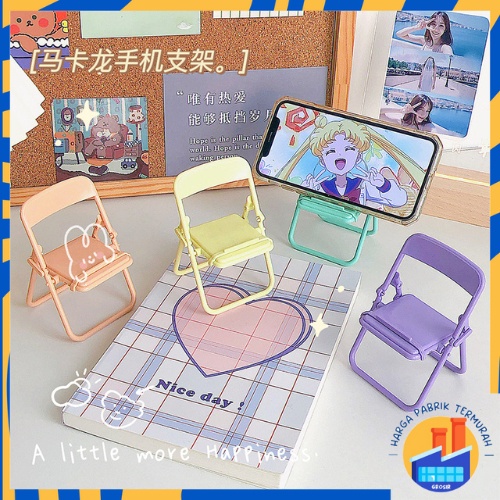Jual HPT Phone Holder Kursi Macaron Folding Chair Stand Holder Phone ...