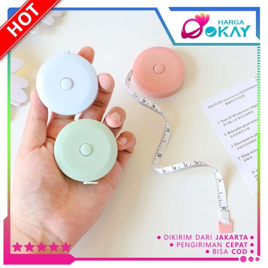 Jual HO Meteran Mini Gulung 150Cm Pengukur Lingkar Perut Baju Jahit ...