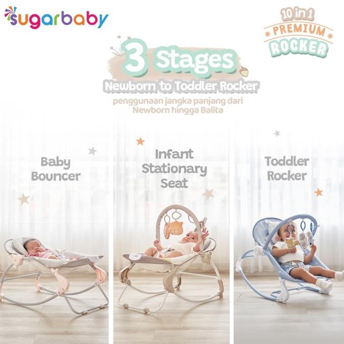 Jual Sugar Baby Premium Rocker 10in1 Bouncer Bayi Kursi Goyang Ayunan ...