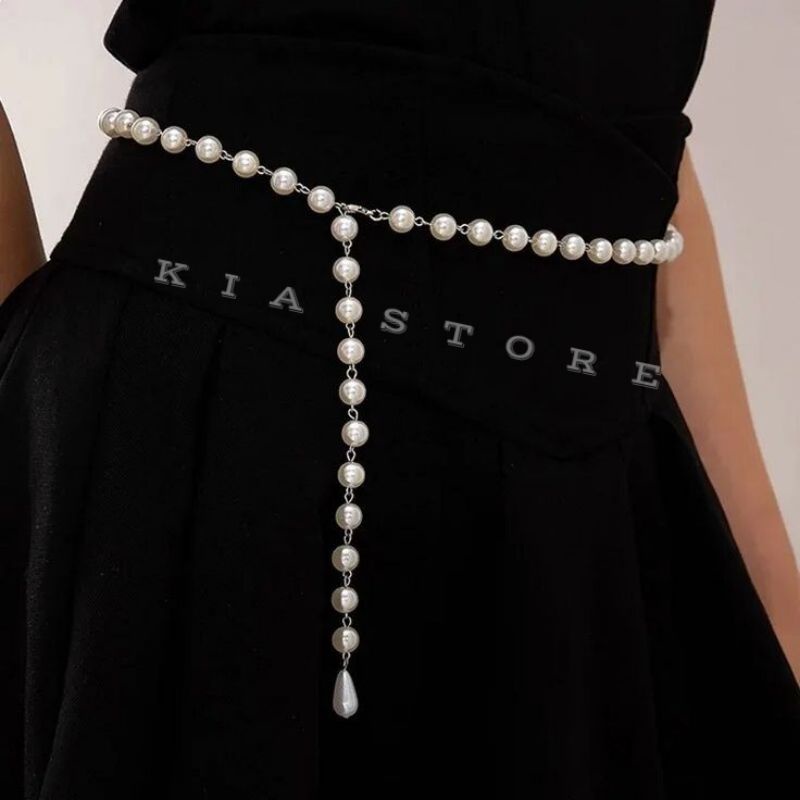 Jual Ikat Pinggang Mutiara Sabuk Mutiara Belt Mutiara Wanita Asesoris Wanita | Shopee Indonesia