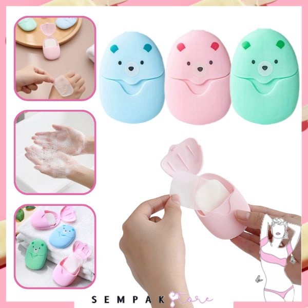Jual SS Sabun Kertas Mini Motif Beruang Isi 50Pcs Hand Soap Mini Travel ...