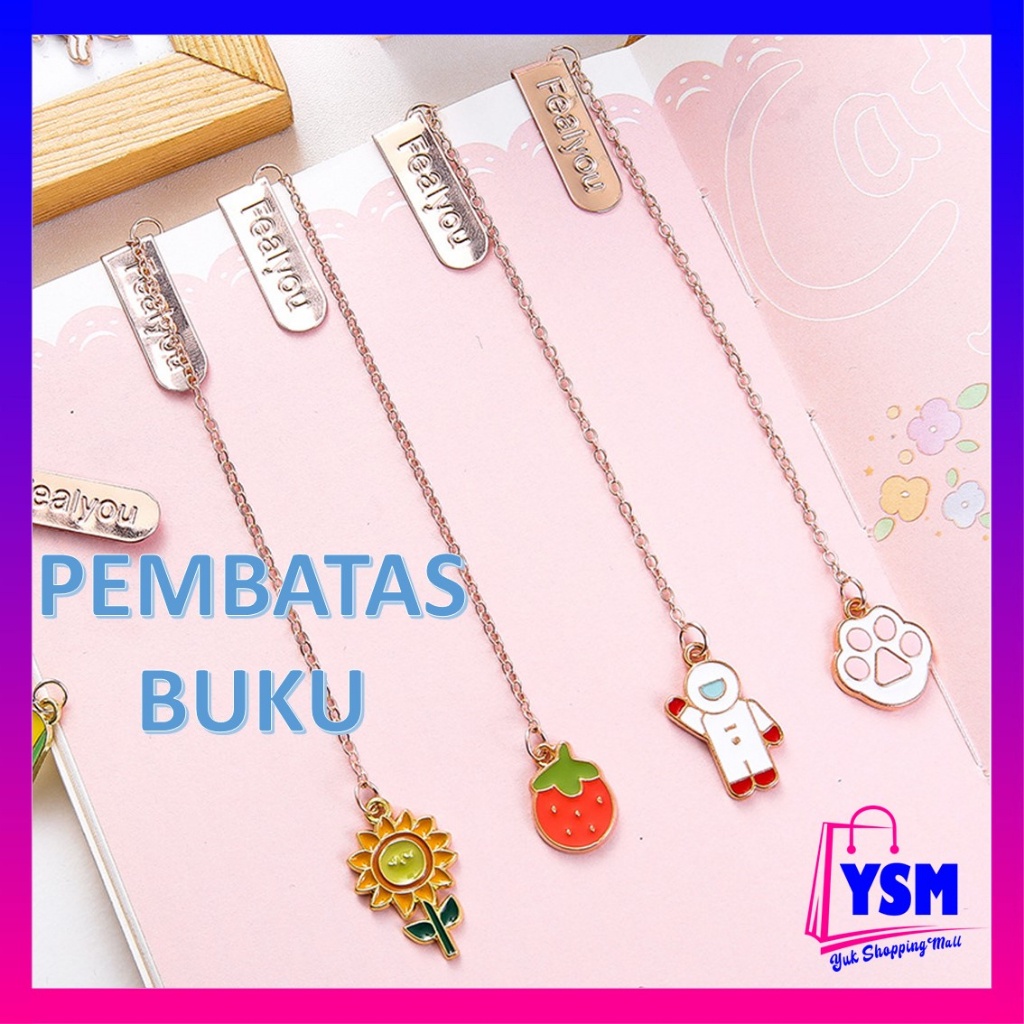 Jual YSM Pembatas Buku Karakter Cartoon Bookmark Paper Clip Besi Motif ...