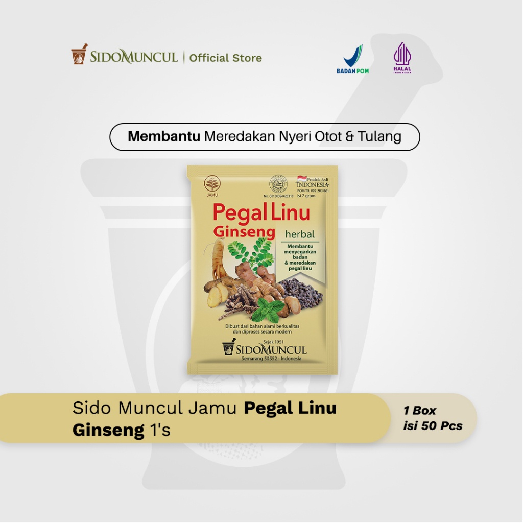 Jual Sido Muncul Jamu Pegal Linu Ginseng 50's - Nyeri Otot dan Tulang ...