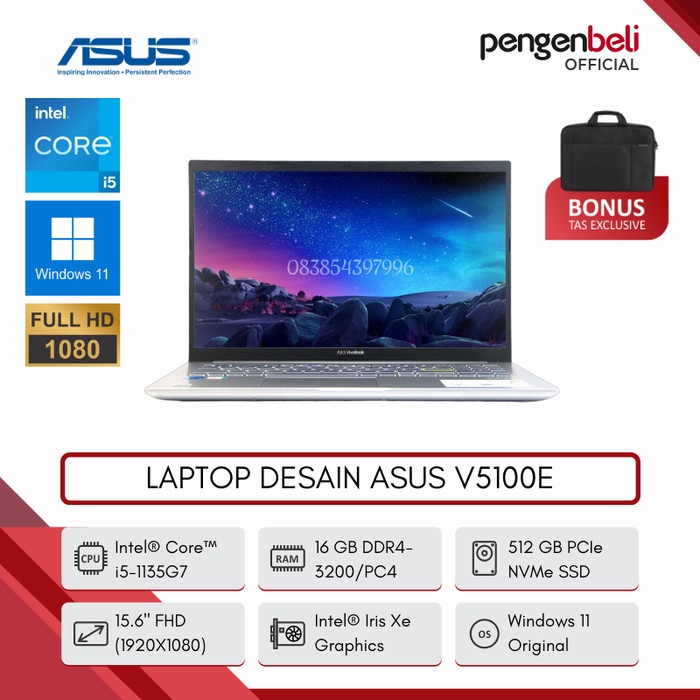 Jual LAPTOP ASUS CORE I5 MURAH V5100E CORE I5 GEN 11 16GB 512GB SSD WIN 11 | Shopee Indonesia