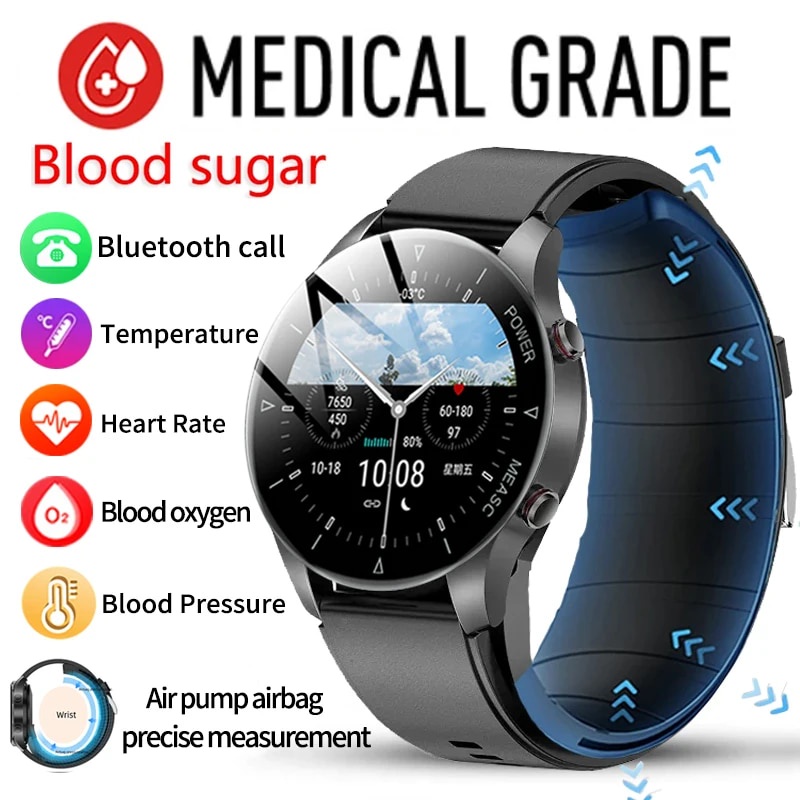Jual THE BEST 2024 Non-invasive Blood Glucose Men Watches Air Pump ...