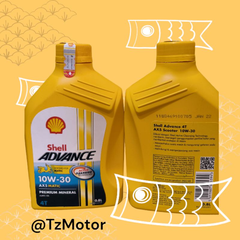 Jual Oli shell Advance Ax5..matic scooter.. kuning 800 ml. | Shopee ...