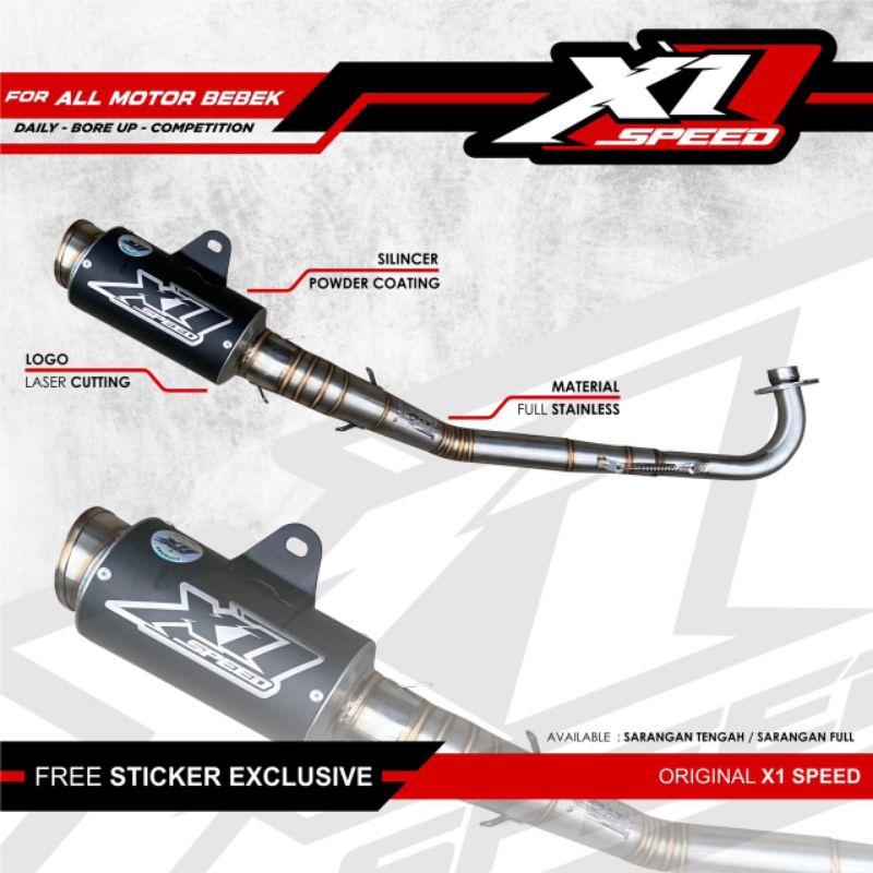 Jual KNALPOT Sleep engine By X1 Speed Kenalpot Bebek200cc Supra125 ...