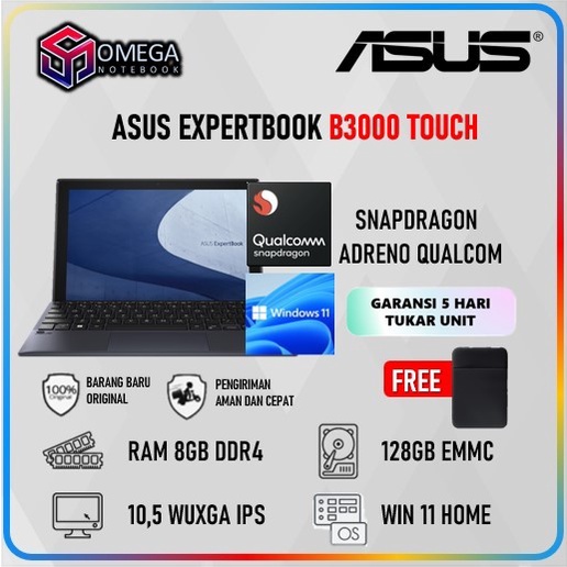 Jual ASUS EXPERTBOOK B3000 TOUCH SNAPDRAGON 7C GEN2 8 CORE 8GB 128GB ...