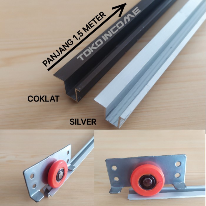 Jual PAKET PER PINTU LEMARI SLIDING / GESER RODA 385 X 2 PLUS REL 1,5 M X 2 | Shopee Indonesia