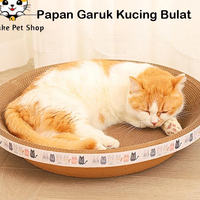 Jual Papan Garuk Kucing Bulat Besar Mainan Kucing Papan Gores Tambahan ...