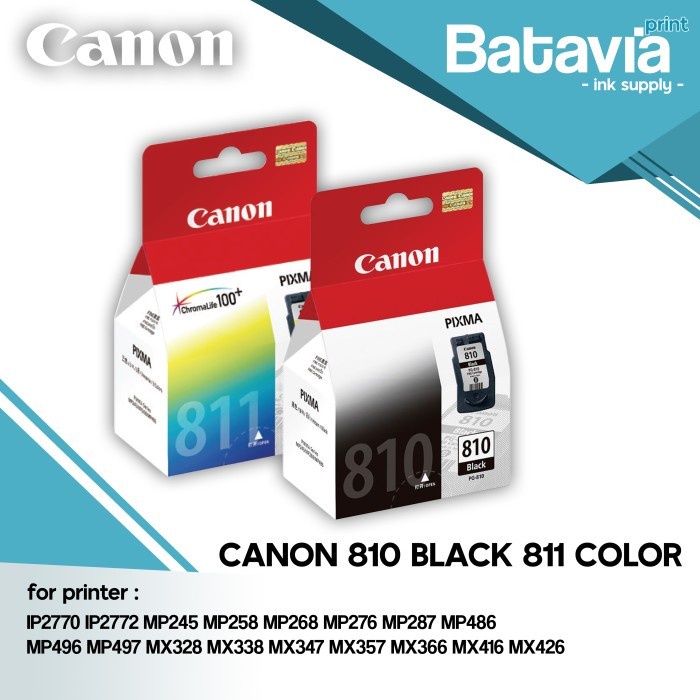 Jual Tinta Canon pixma 810 black + 811 Color cartridge for IP2770 ...