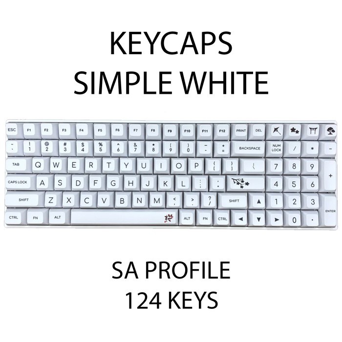 Jual KEYCAPS PBT SIMPLE WHITE SA PROFILE MECHANICAL KEYBOARD | Shopee ...