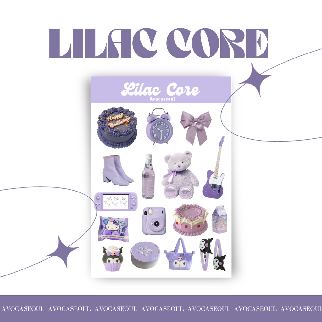 Jual sticker sheet lilac core aesthetic ins korea untuk dekorasi ...
