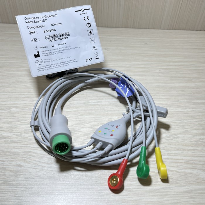 Jual Kabel Ekg/ECG cable mindray 3 lead snap imec 12 pin | Shopee Indonesia