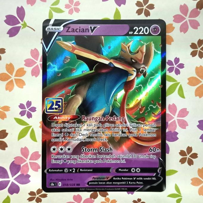 Jual zacian V RR s8a | 018/028 25th anniversary pokemon tcg indonesia | Shopee Indonesia
