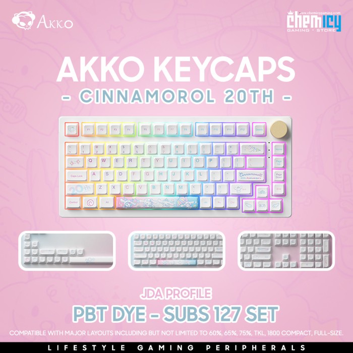 Jual Akko Cinnamoroll 20th PBT Dye-subs Keycaps 127 JDA Profile ...