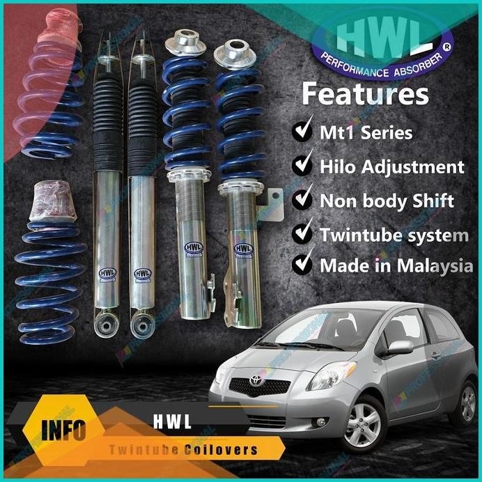 Jual Suspensi Shockbecker Coilover HWL MT1 T Yaris NCP91 08+ like DGR ...