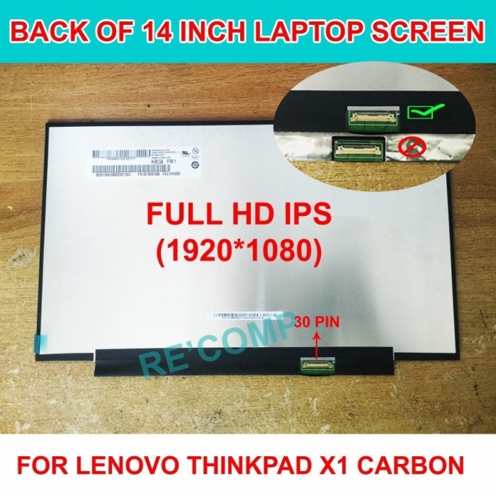 Jual LED LCD LENOVO THINKPAD X1 CARBON GEN 5 GEN 6 GEN 5TH 7TH 14 INCH ...