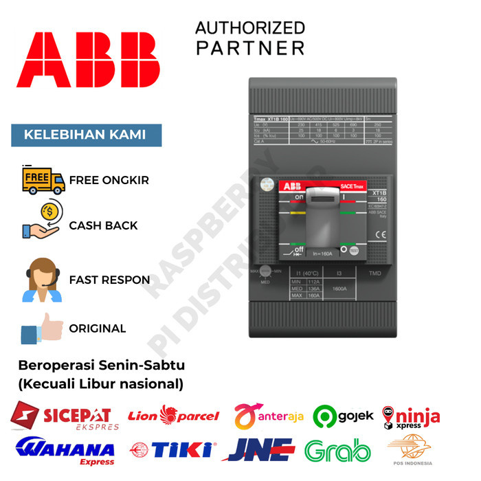Jual ABB MCCB TMax XT1 XT1B 160 TMD 100-1000 3P 415V 18KA 1SDA066807R1 | Shopee Indonesia