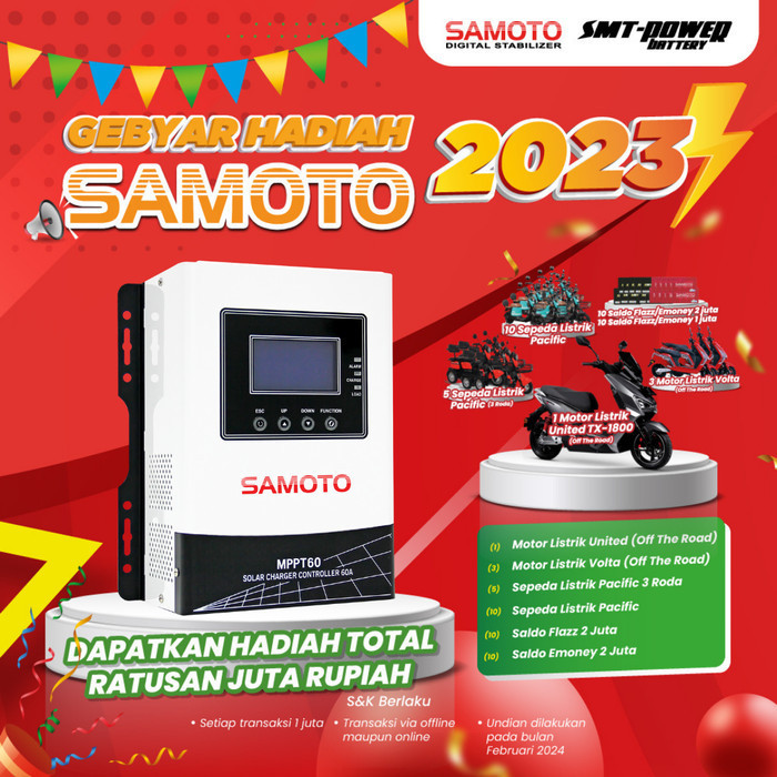 Jual Sale Samoto Solar Charge Controller Mppt 60A Charger 12V 24V 48V ...