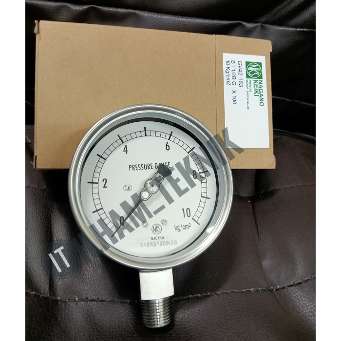 Jual [Ori] Pressure Gauge Nagano Keiki 2.5 Inch 10 Kg/Cm² Full Stainless Terbaru | Shopee Indonesia