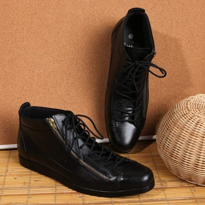 Jual Sepatu Boot Kulit Pria Model Jason/Sepatu Zipper/Sepatu Formal ...