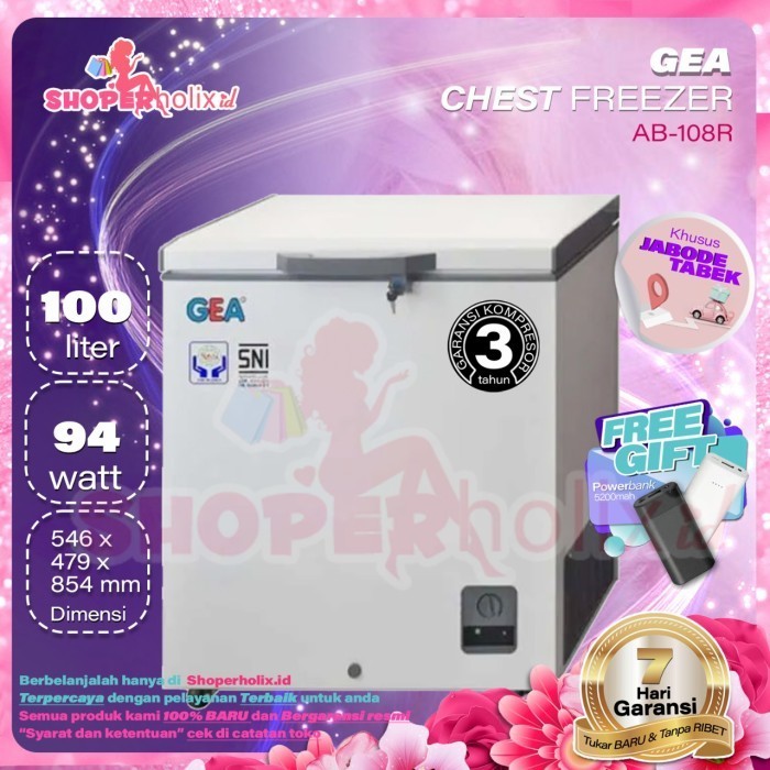 Jual [Baru] Chest Freezer Gea Ab-108R Freezer Box Daging Kulkas Lemari ...