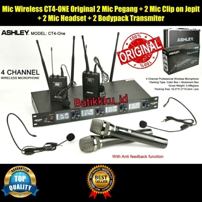 Jual Mic Wireless Ashley Ct 4 One Ct4 One Original Pegang Clip On ...