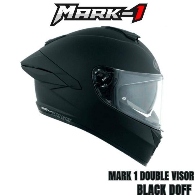 Jual NHK MARK 1 BLACK DOFF SOLID DOUBLE VISOR ORIGINAL | HELM FULL FACE ...