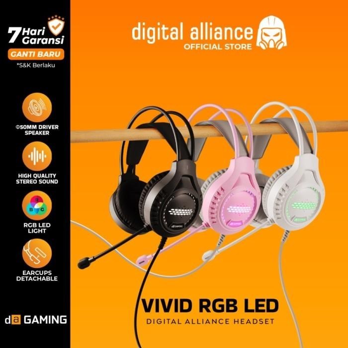 Jual NEW ARRIVAL HEADSET DIGITAL ALLIANCE VIVID GAMING RGB | Shopee ...